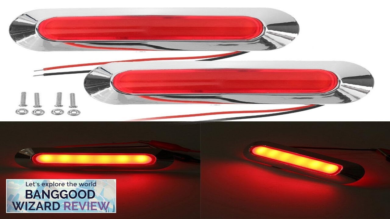 2PCS 12-24V 6 LED Side Marker Light Position Lamp For Car Truck Review ...