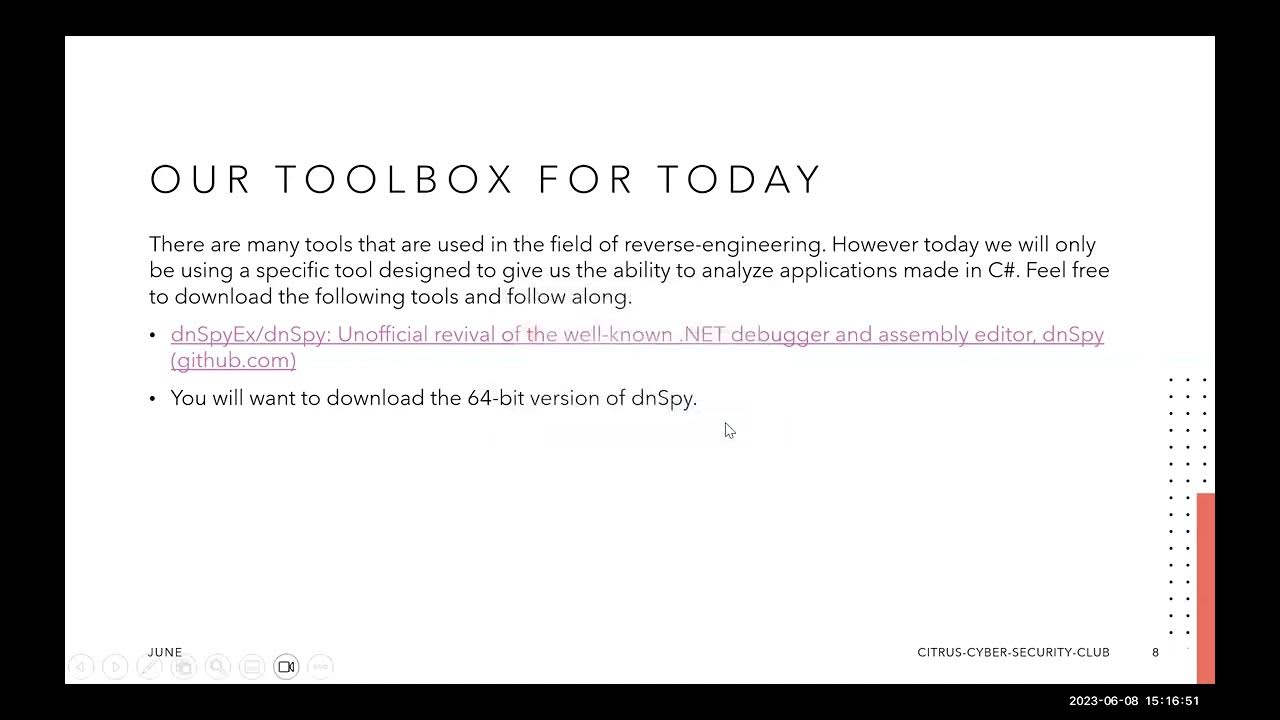 Introduction to Reverse Engineering Workshop 06/08/23 - YouTube