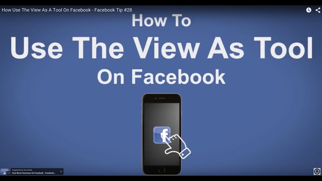 How Use The View As A Tool On Facebook - Facebook Tip #28 - YouTube