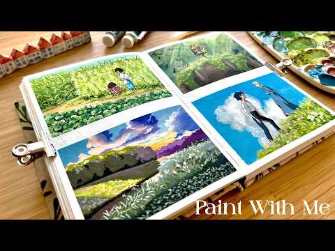 Paint With Me ⎥Studio Ghibli Landscape Gouache Painting + Relaxing Art 🌱