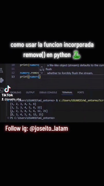 Como Usar La Función Incorporada Remove En Python 🐍 Programminglanguage Python Youtube