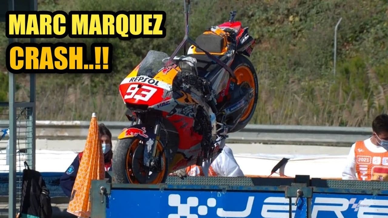 Marc marquez Crash kecepatan tinggi !! ( jerez ) - YouTube