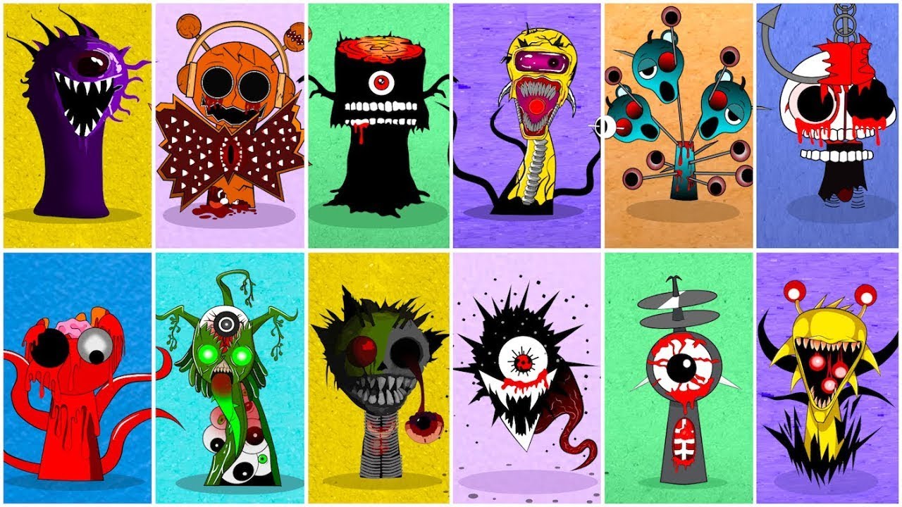 Sprunki Phase 1- 6 All Characters Durple, Mr.Tree, Oren Full Version ...