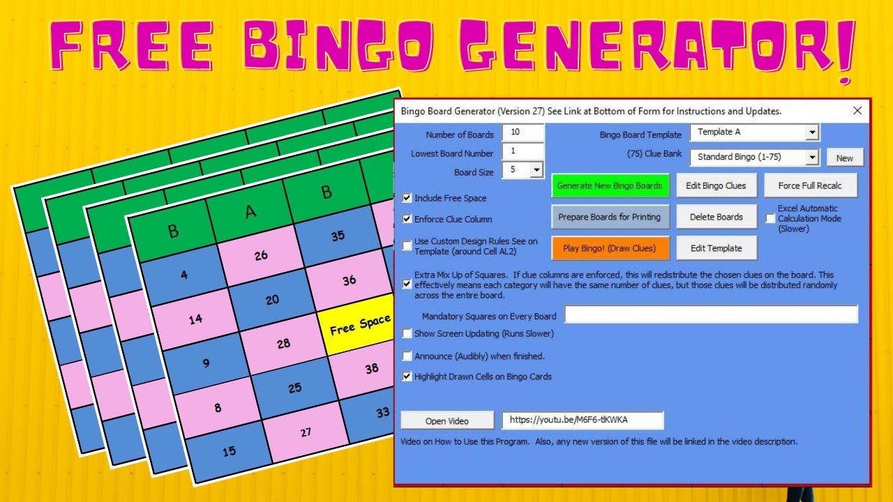 Free Bingo Generator YouTube