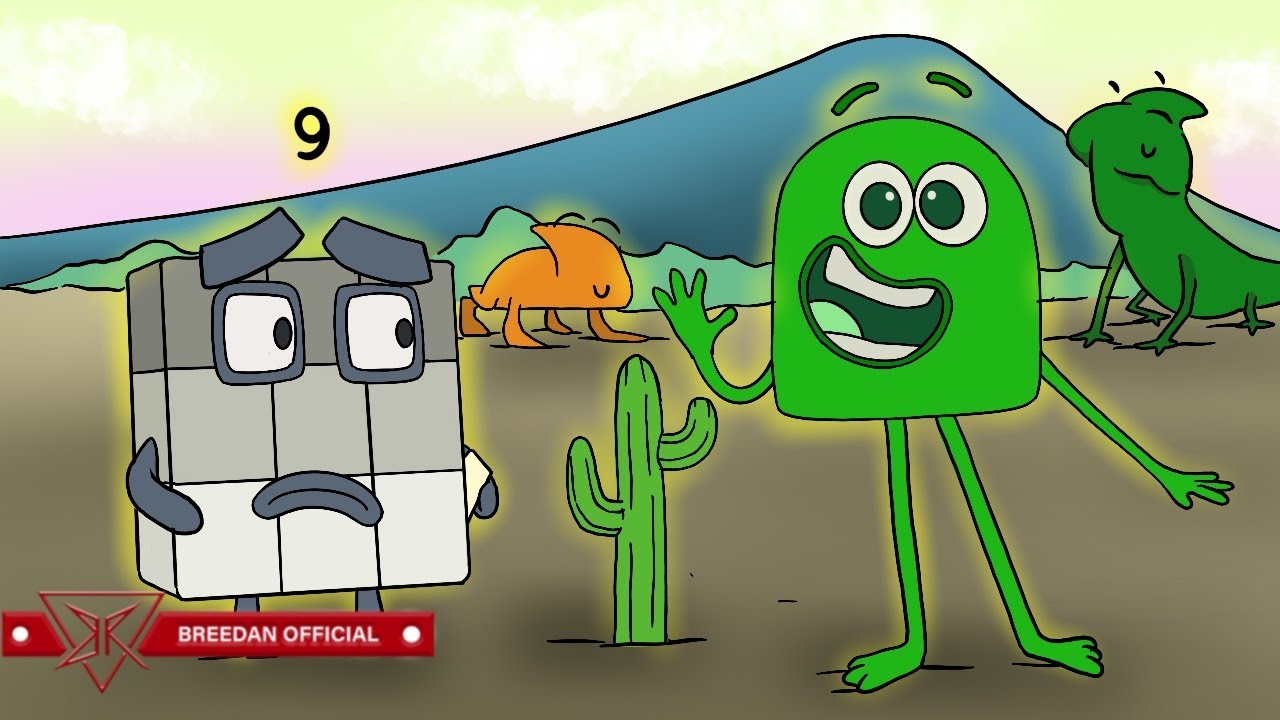 Numberblocks 9 and Colour Blocks Meet Means Change Color Green - YouTube