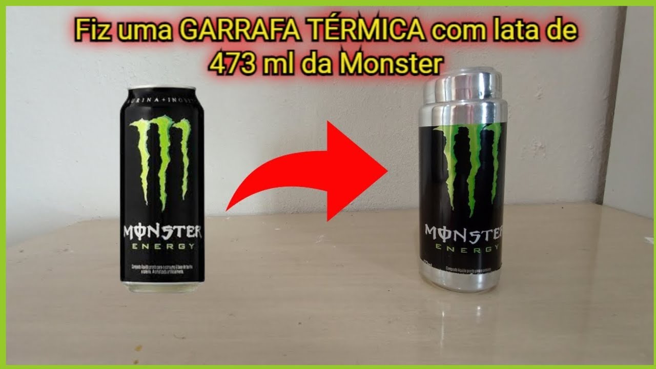 GARRAFA TÉRMICA FEITA COM LATA DA MONSTER | Thermos bottle made with ...