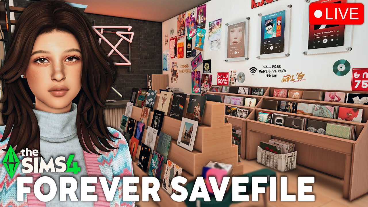 Building a RECORD STORE in my Sims 4 Forever Savefile!🎼 - YouTube