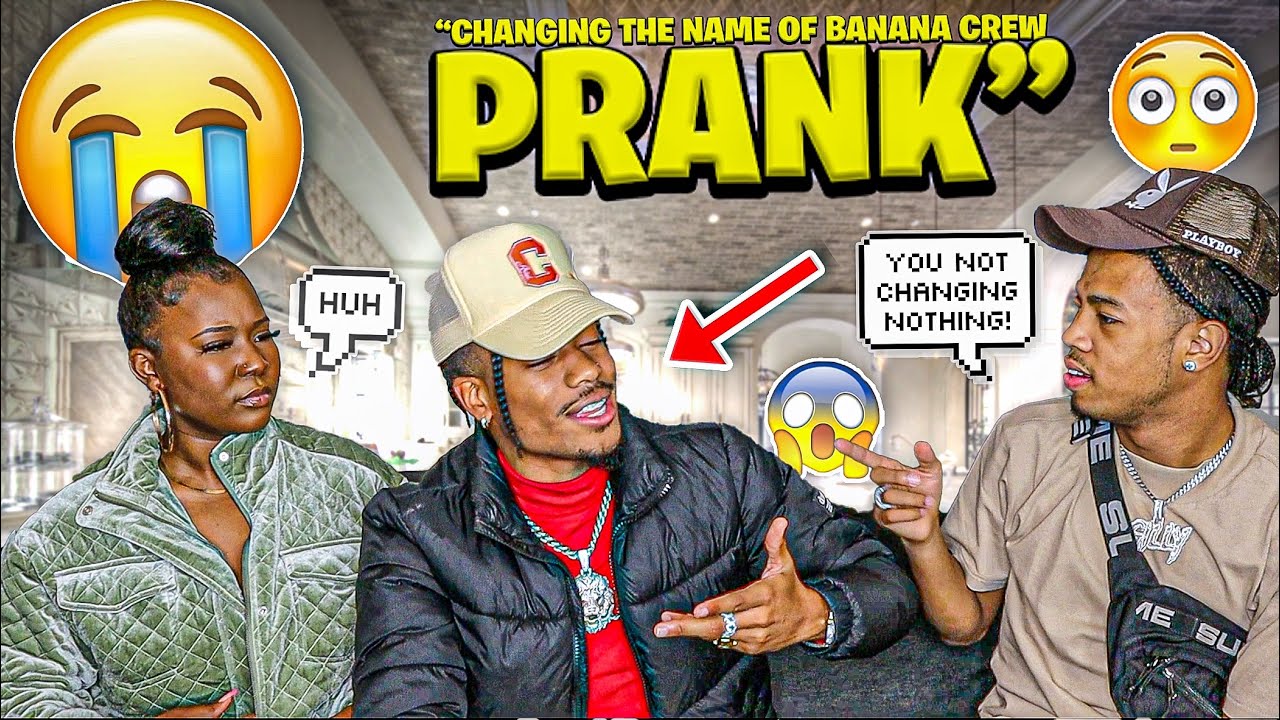 CHANGING THE NAME OF BANANA CREW PRANK ON AIRI & CHRIS - YouTube