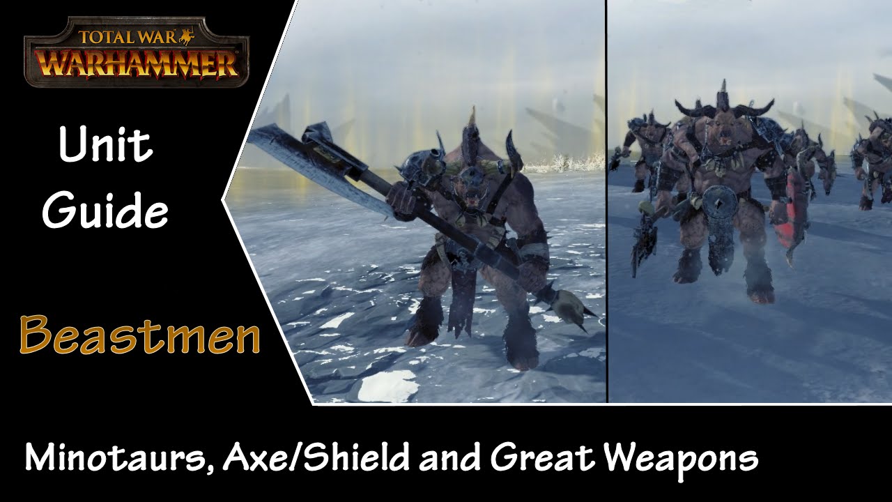 Total War: Warhammer Unit Guide - Beastmen - Minotaurs - YouTube