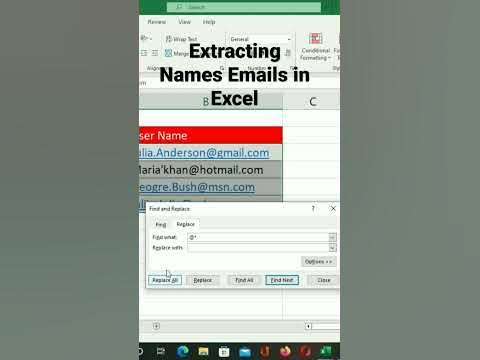 Extracting Name From Email In excel. - YouTube