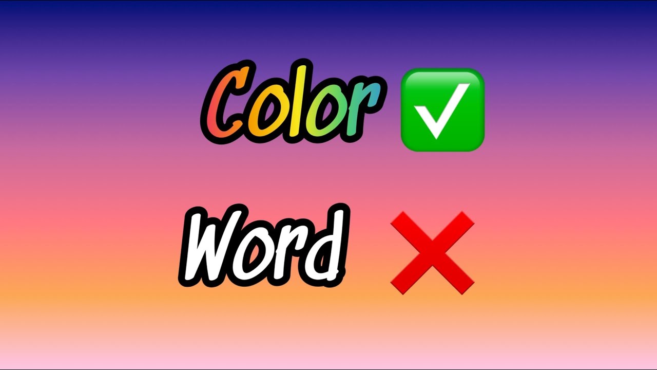 SAY THE COLOR NOT THE WORD GAME (2022) | PanCakeBoyProductions Edition ...