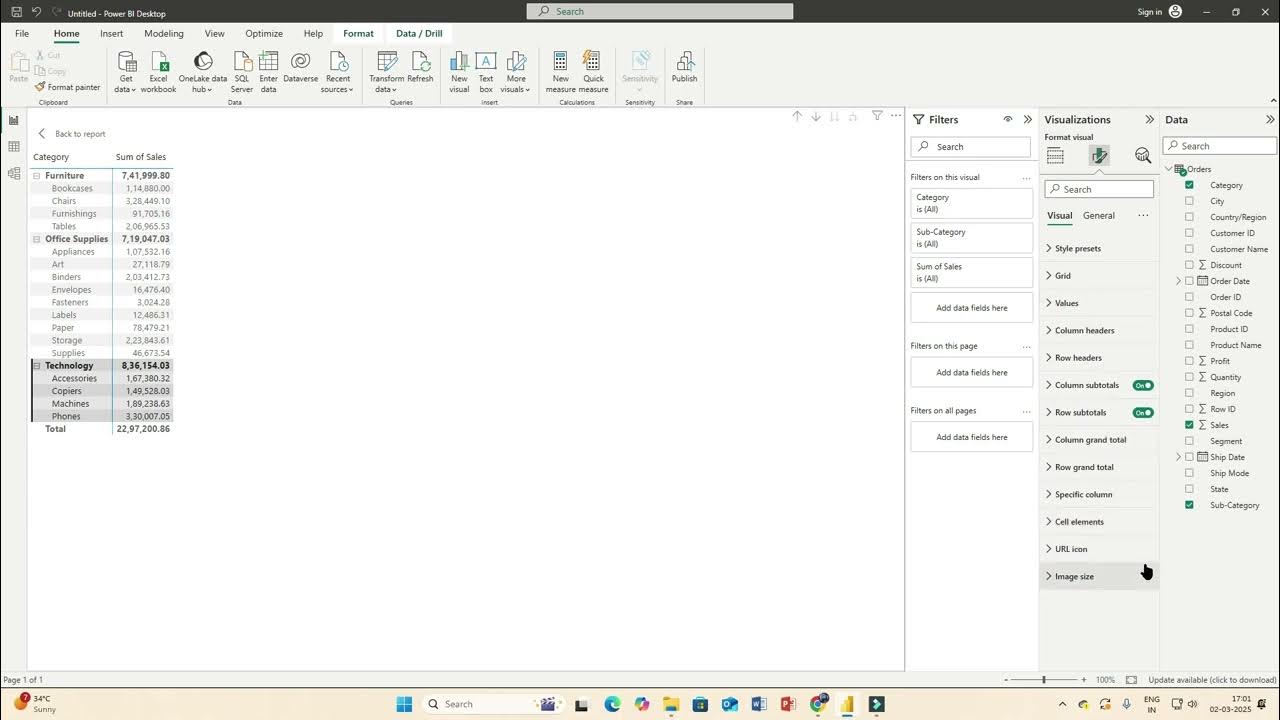 How to add Totals & Sub Totals in Matrix in Power BI - YouTube