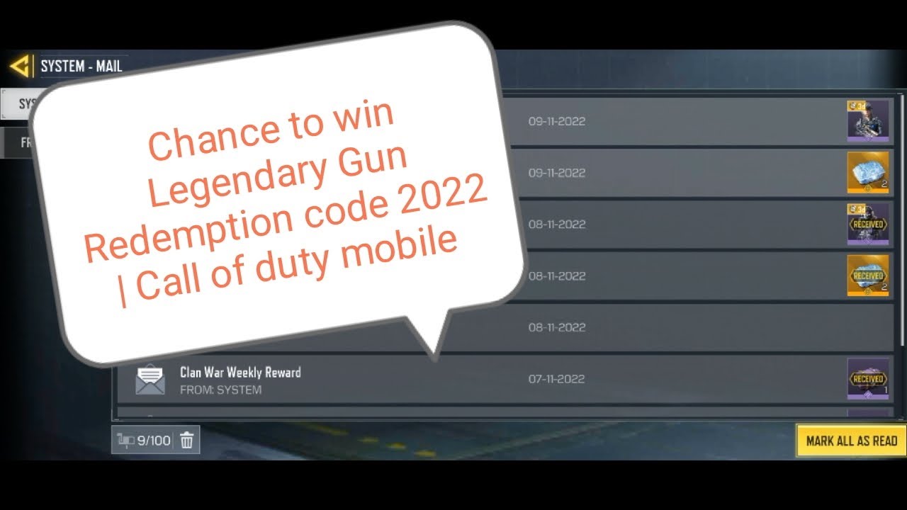 Chance to win Legendary Gun|| Redemption code 2022 || Call of Duty ...