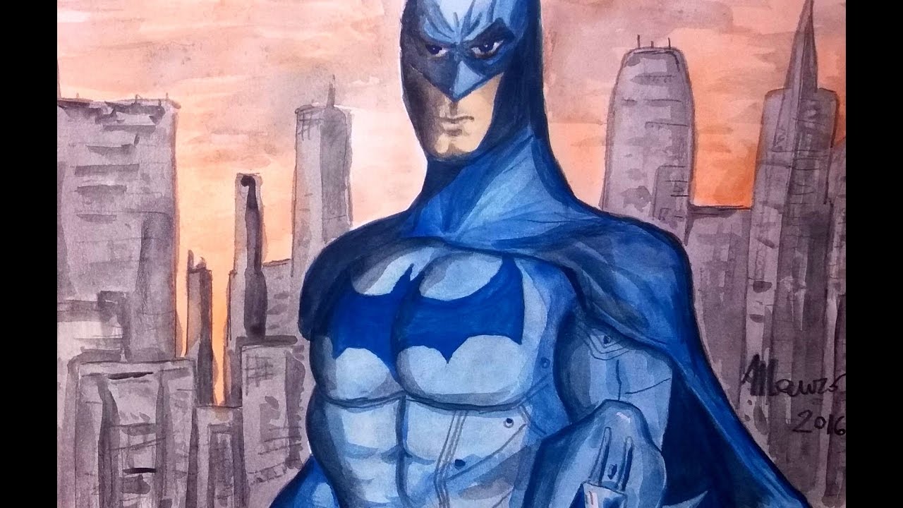 Batman in Gotham City - speed drawing part 2 - YouTube