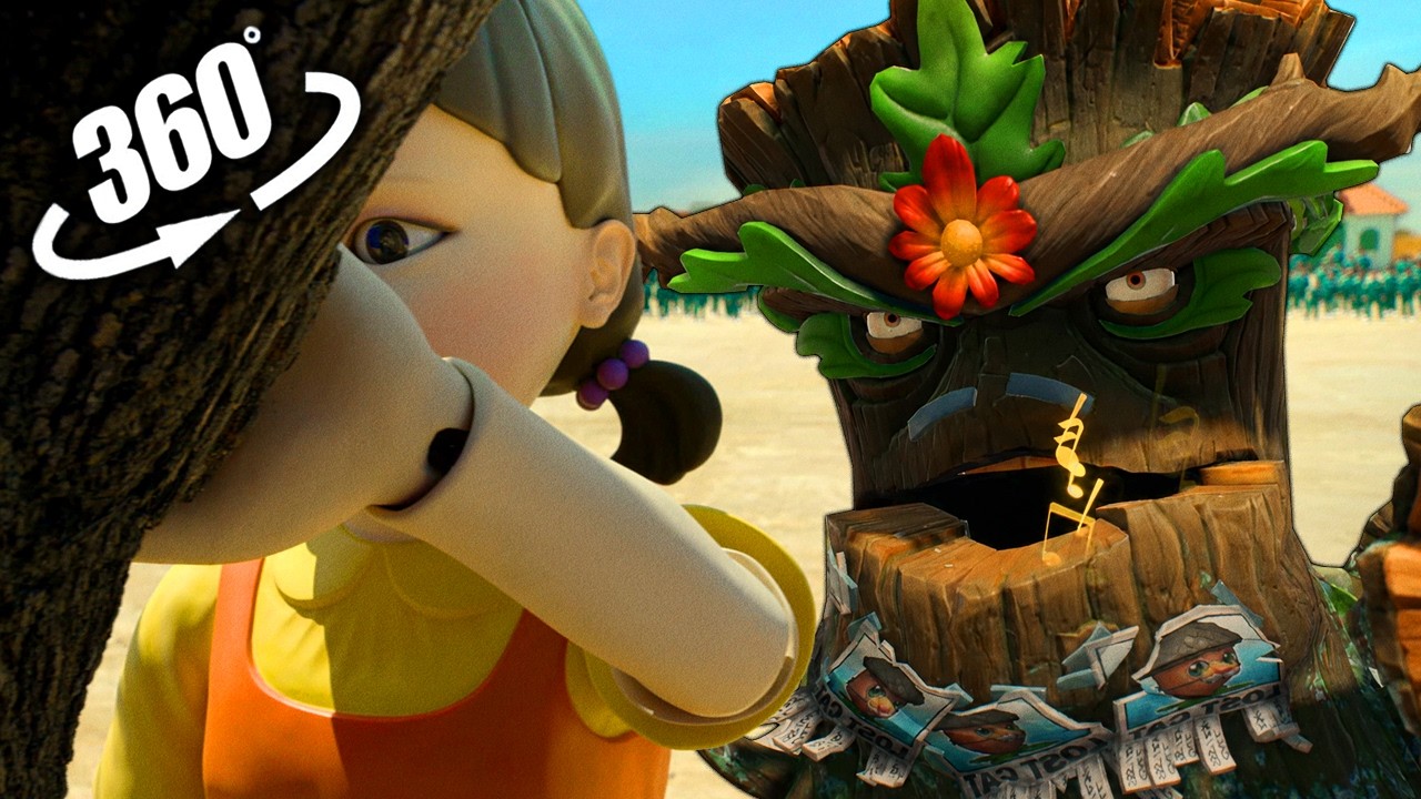 PVZ TREE VS YETI Squid Game Red Light Green Light | VR / 4K | PVZ MEME ...