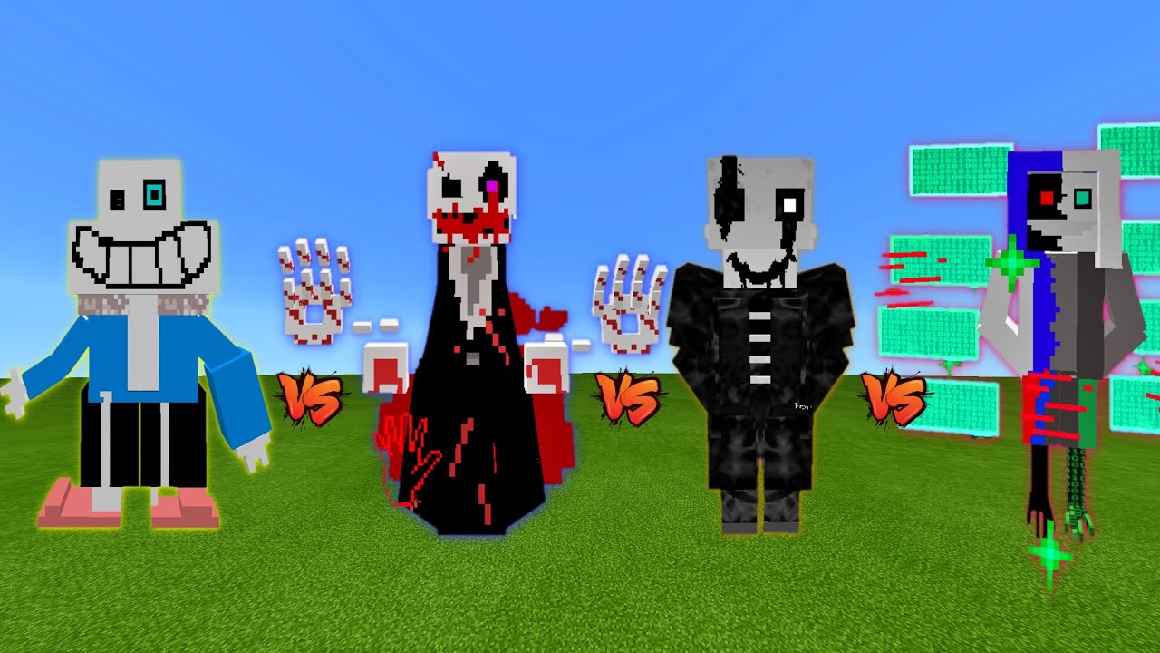SANESS vs. BLOODY GASTER vs. GASTER vs. XANS in Minecraft | You have a ...