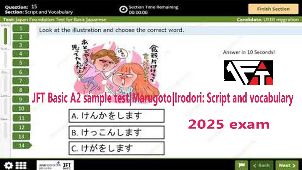 Script and vocabulary SET 01 FOR JFT Basic A2 sample test|Marugoto ...