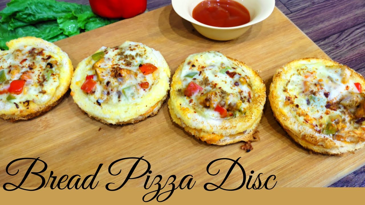 Bread Pizza Disc| Cheesy Bread Disc| No Oven Bread Disc| - YouTube