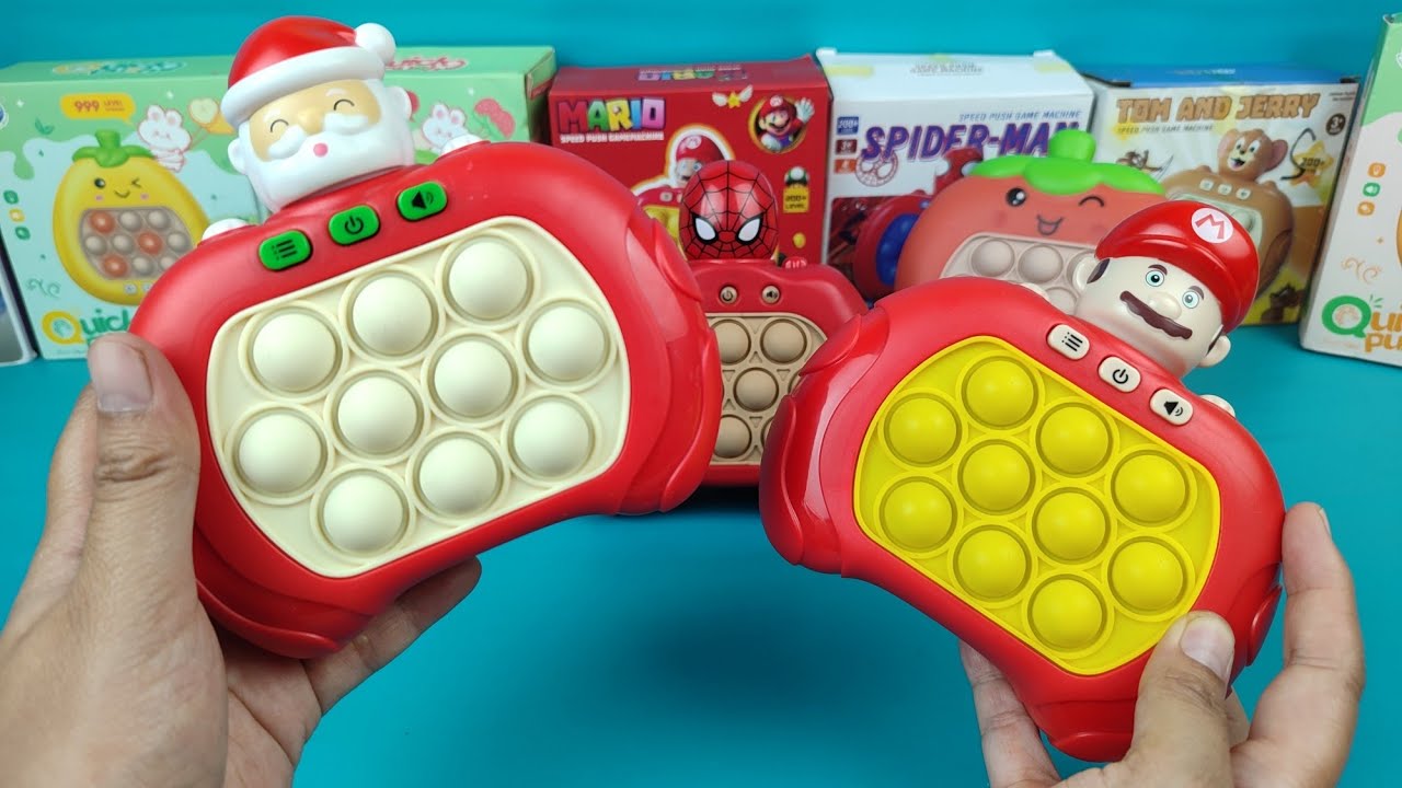 Satisfying SANTA CLAUS & MARIO RARE POPIT PUSH GAME toys unboxing and ...