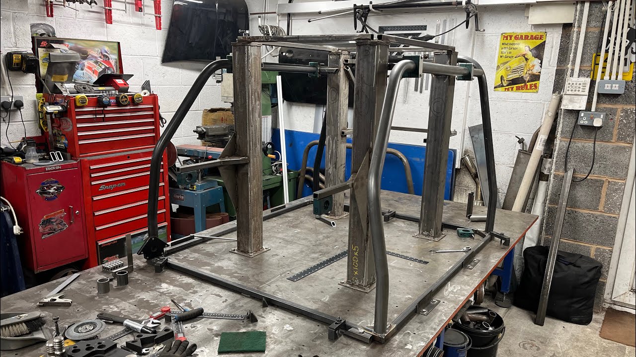 Stretched mini van spaceframe chassis - YouTube