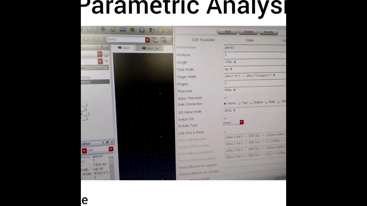 cadence parametric Analysis for inverter circuit - YouTube