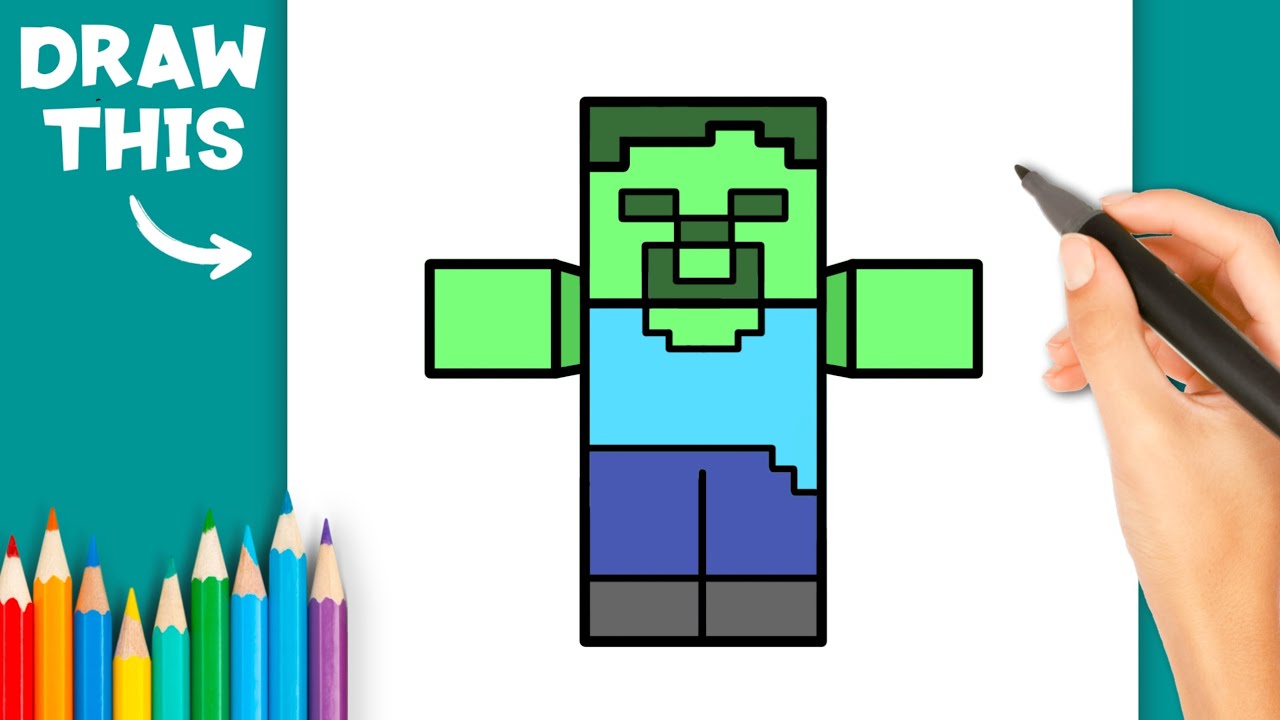 How to Draw Zombie Minecraft | Step by Step Easy Drawing Guide ...