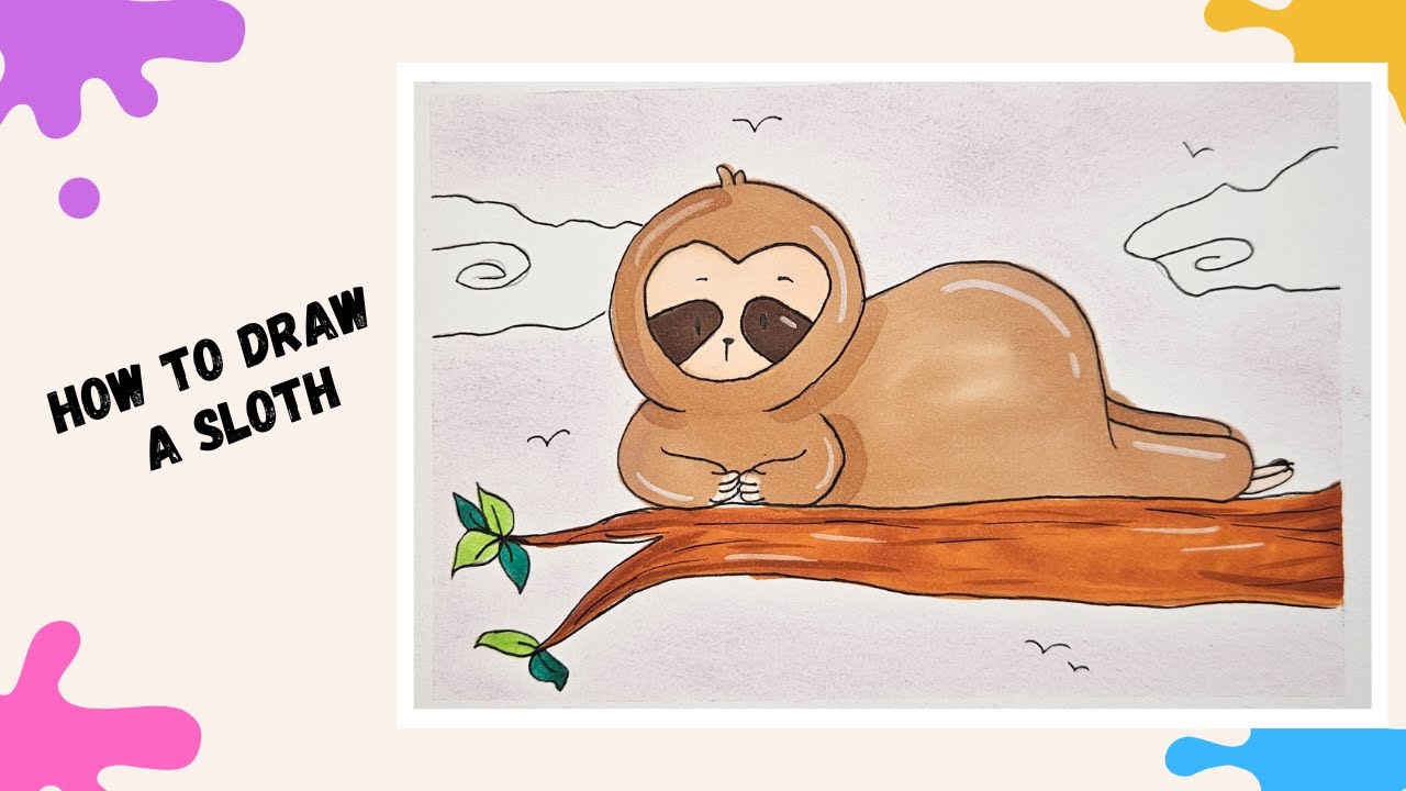 How to draw a sloth step by step - YouTube