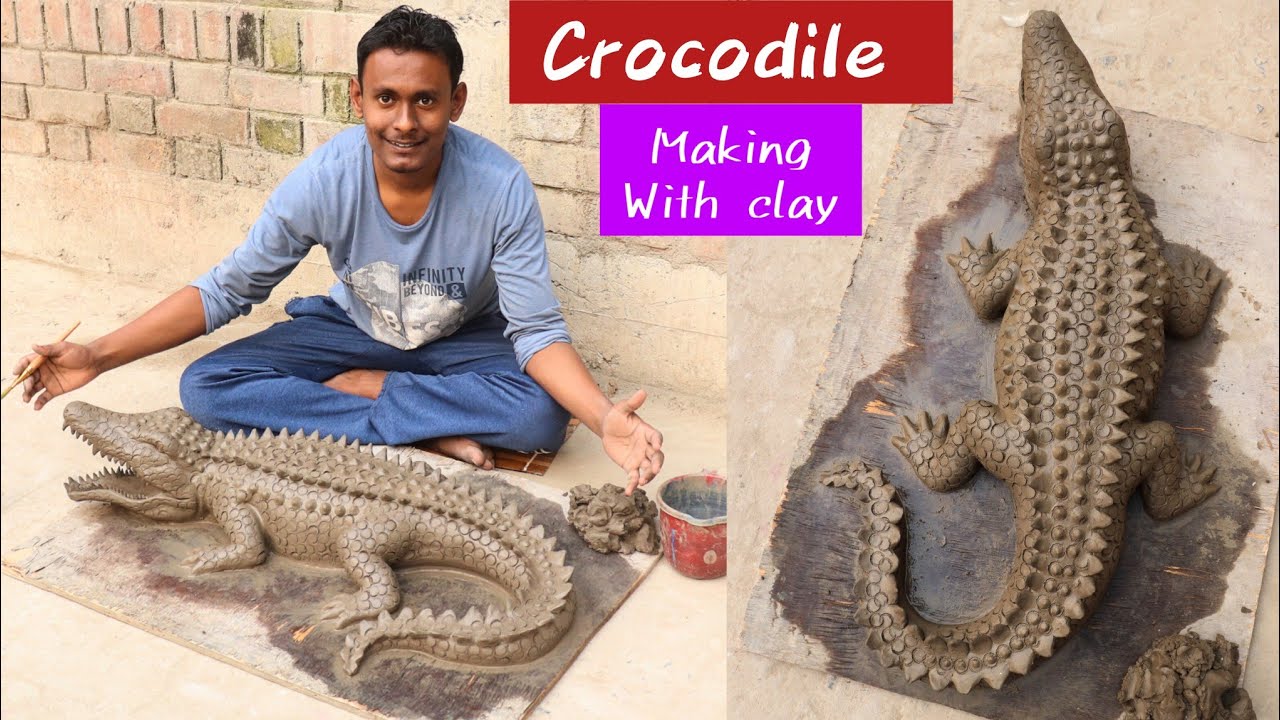 Making a Big Crocodile with clay | mitti ki magarmach | clay art ...