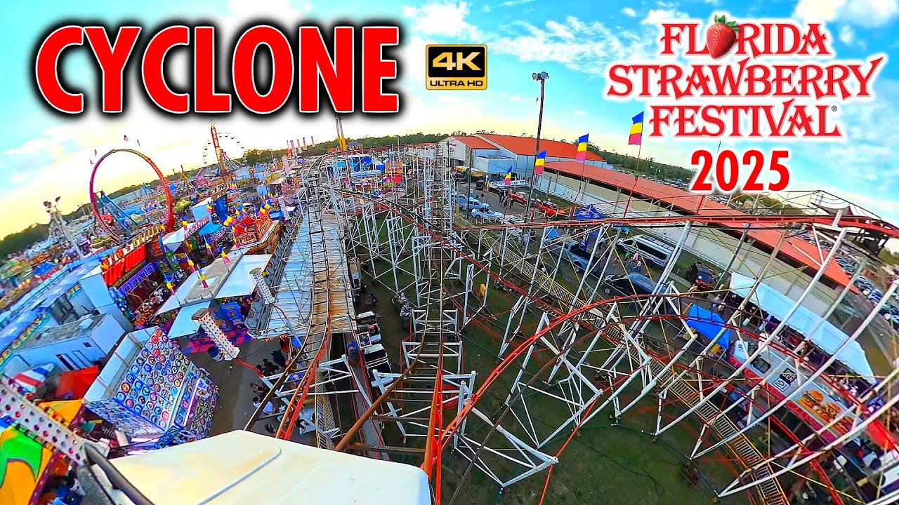 [4K] Cyclone - Pinfari Roller Coaster | On-ride POV | Florida ...