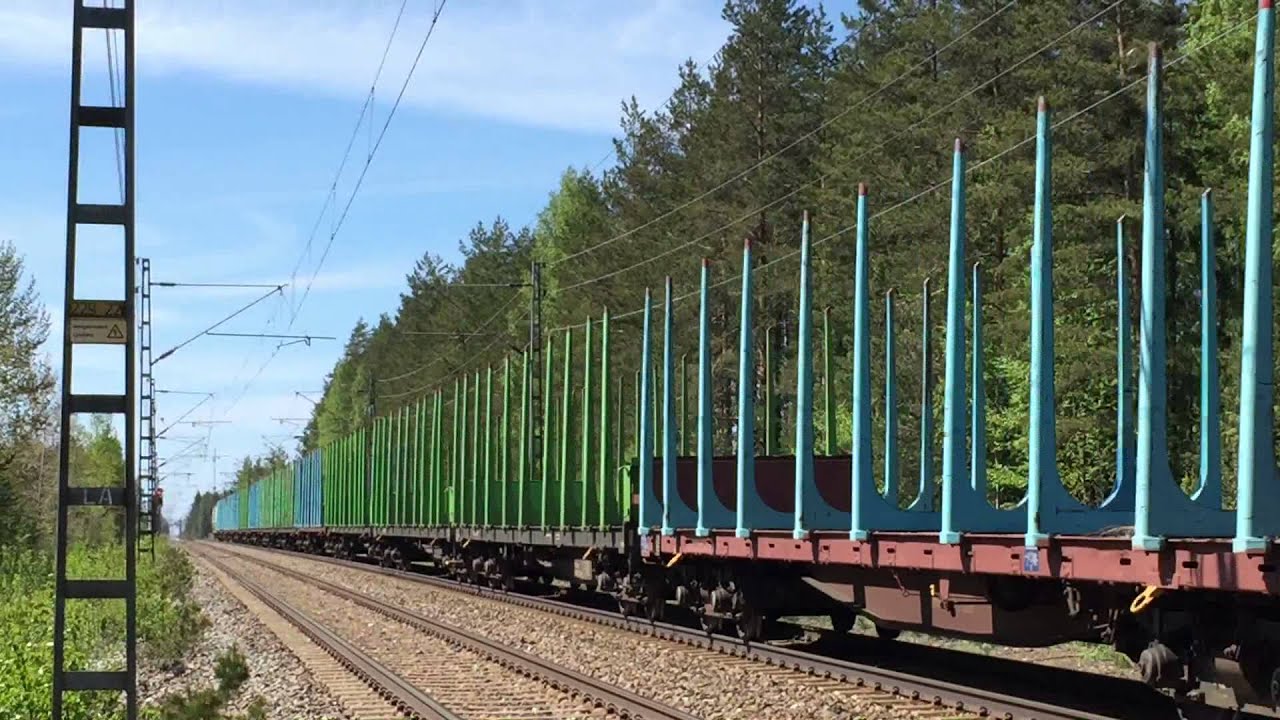 [VR Transpoint] westbound Finnish freight train with empty timber ...