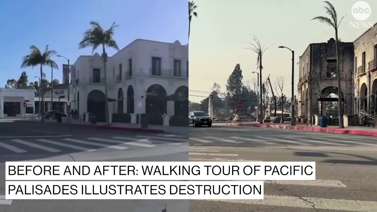 BEFORE AND AFTER: Walking tour of Pacific Palisades - YouTube