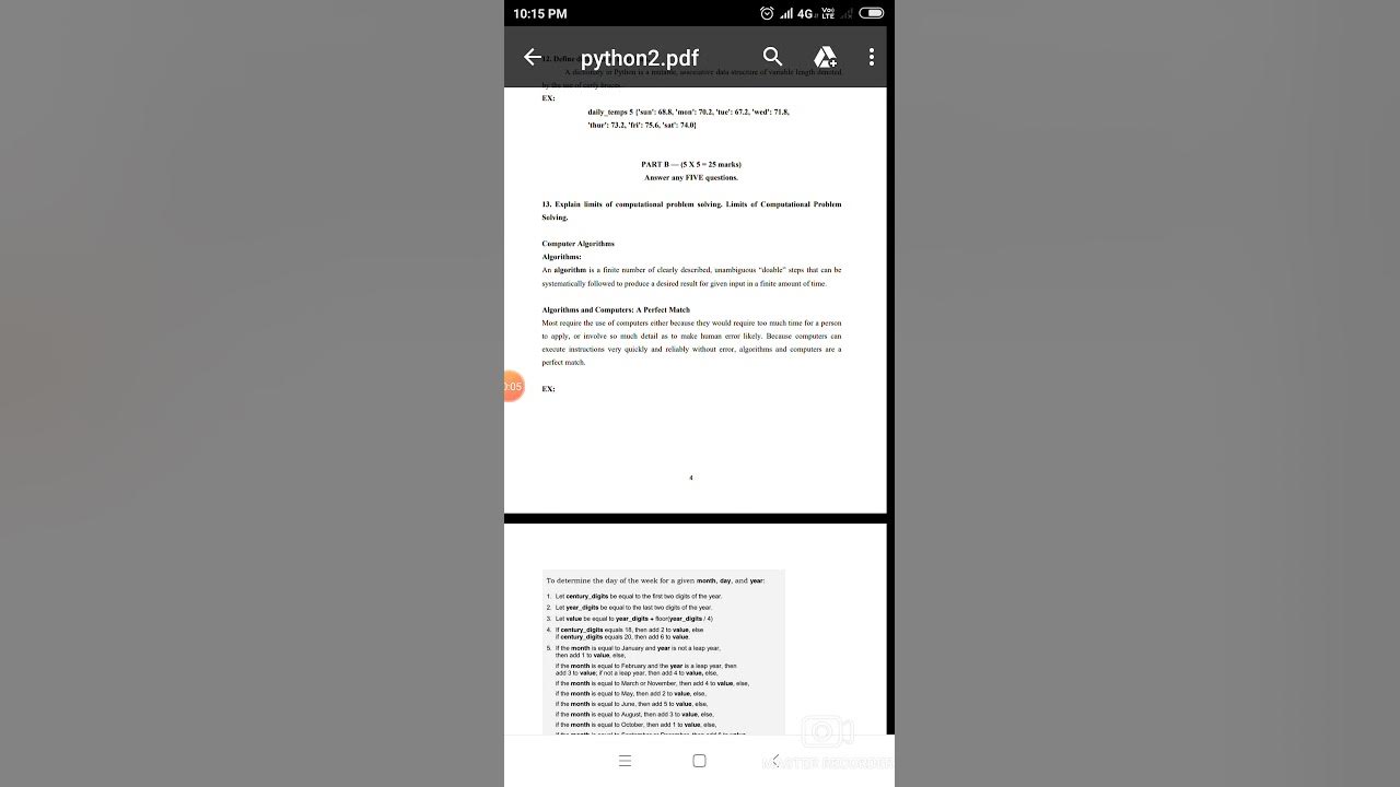 PROBLEM SOLVING USING PYTHON MADRAS UNIVERSITY MODEL QUESTION PAPER ...