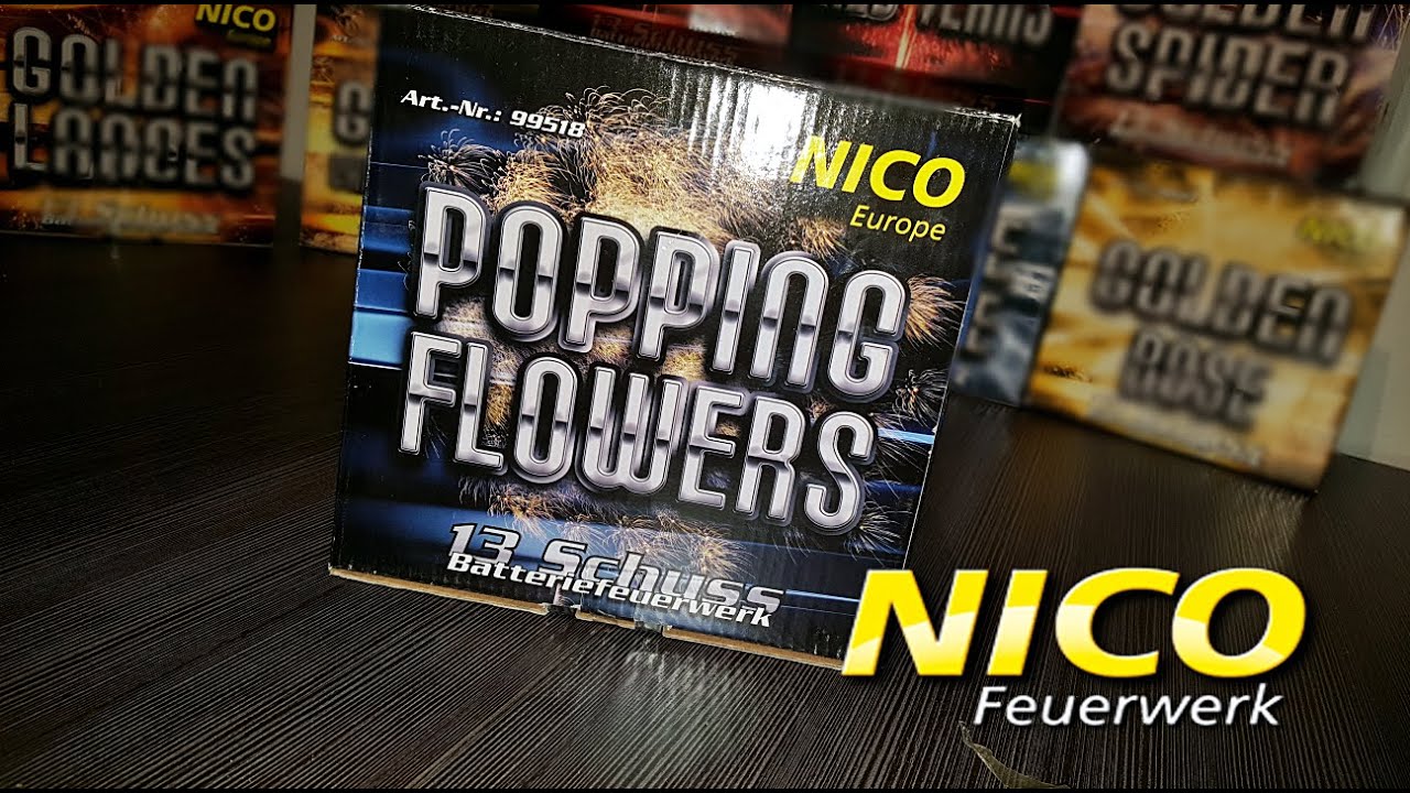 Nico Feuerwerk Popping Flowers | delovarana fireworks - YouTube