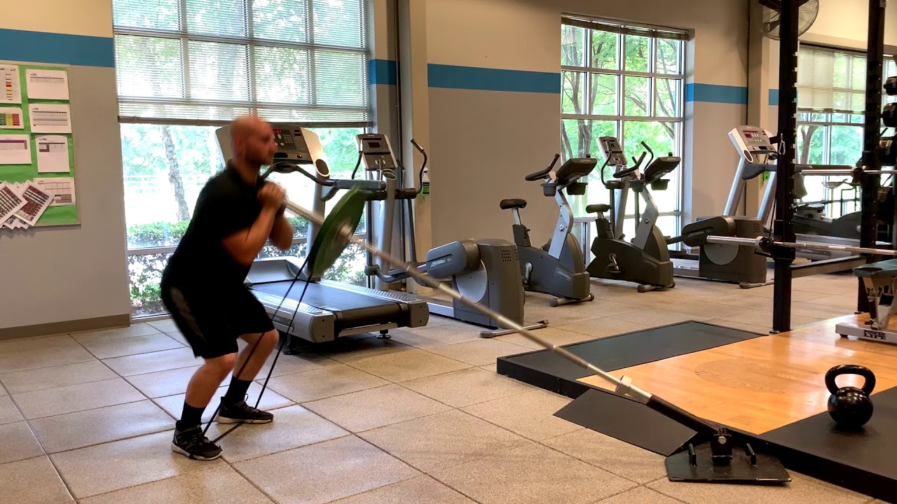 Landmine Front Squat With Band - YouTube