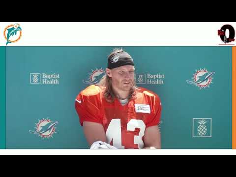 Miami Dolphins LB Andrew Van Ginkel Meets with Media after Practice 08 05 2022