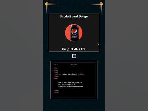 Pepsi Product Card Design using HTML & CSS #coding - YouTube