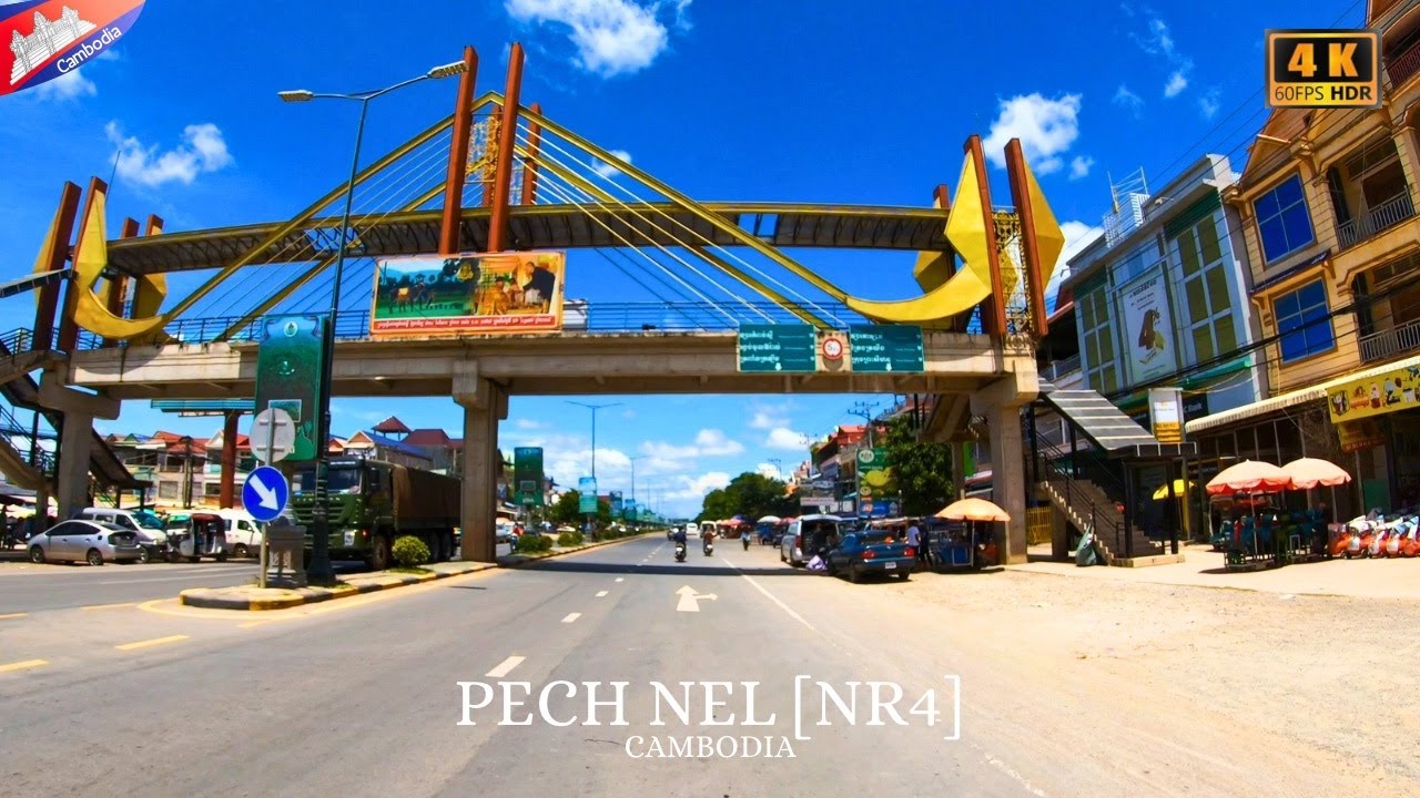 Driving to Pich Nil along national road NR4 of the kingdom of cambodia 4K | kompong speu to pich ...