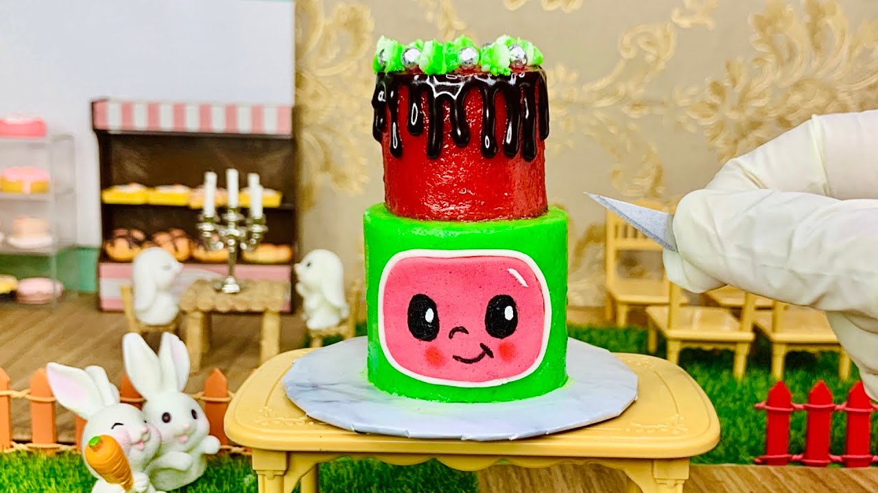 Cocomelon Cake🍉😍 Cutest Miniature Watermelon Cake Decorating | ☀️Fresh ...