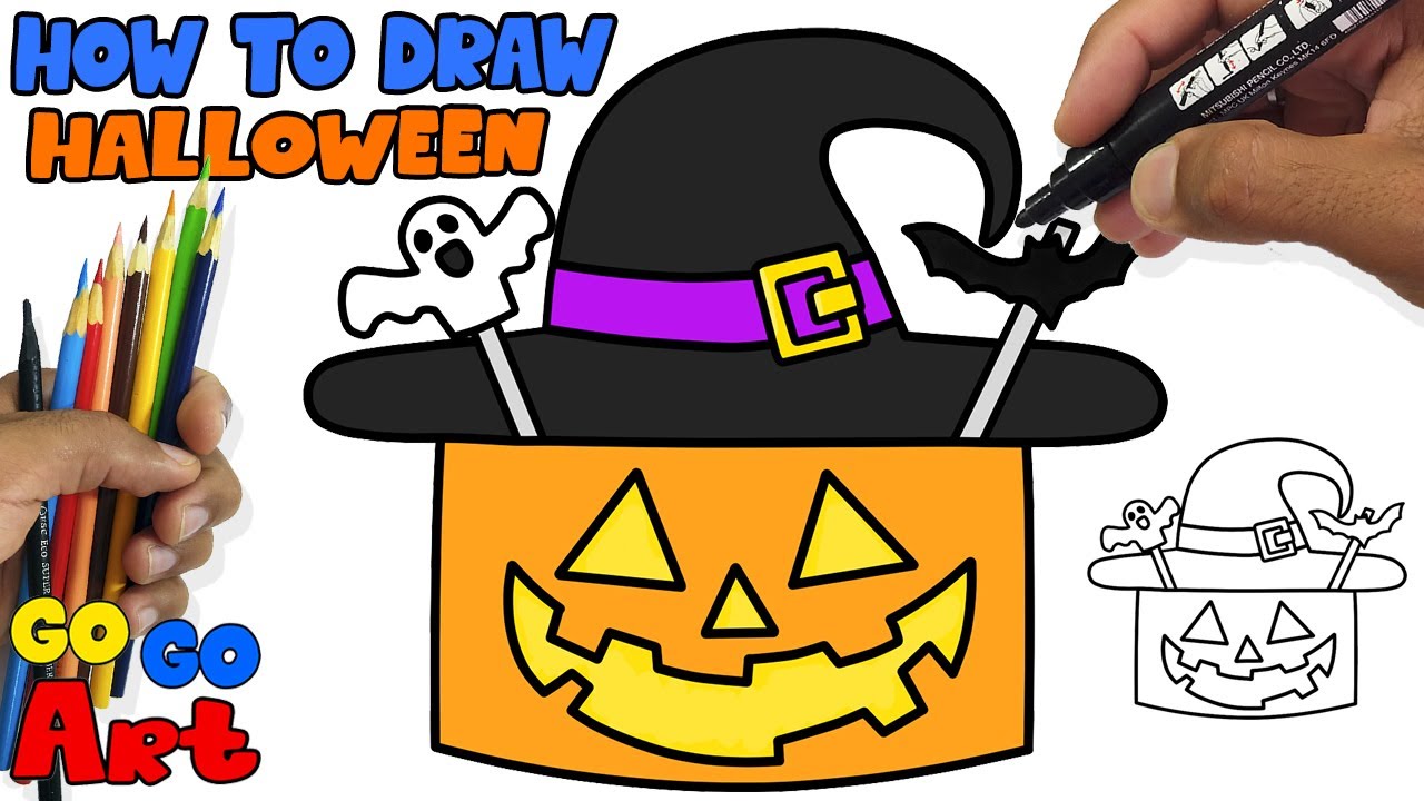 How to Draw HALLOWEEN Cake WITCH PUMPKIN - YouTube