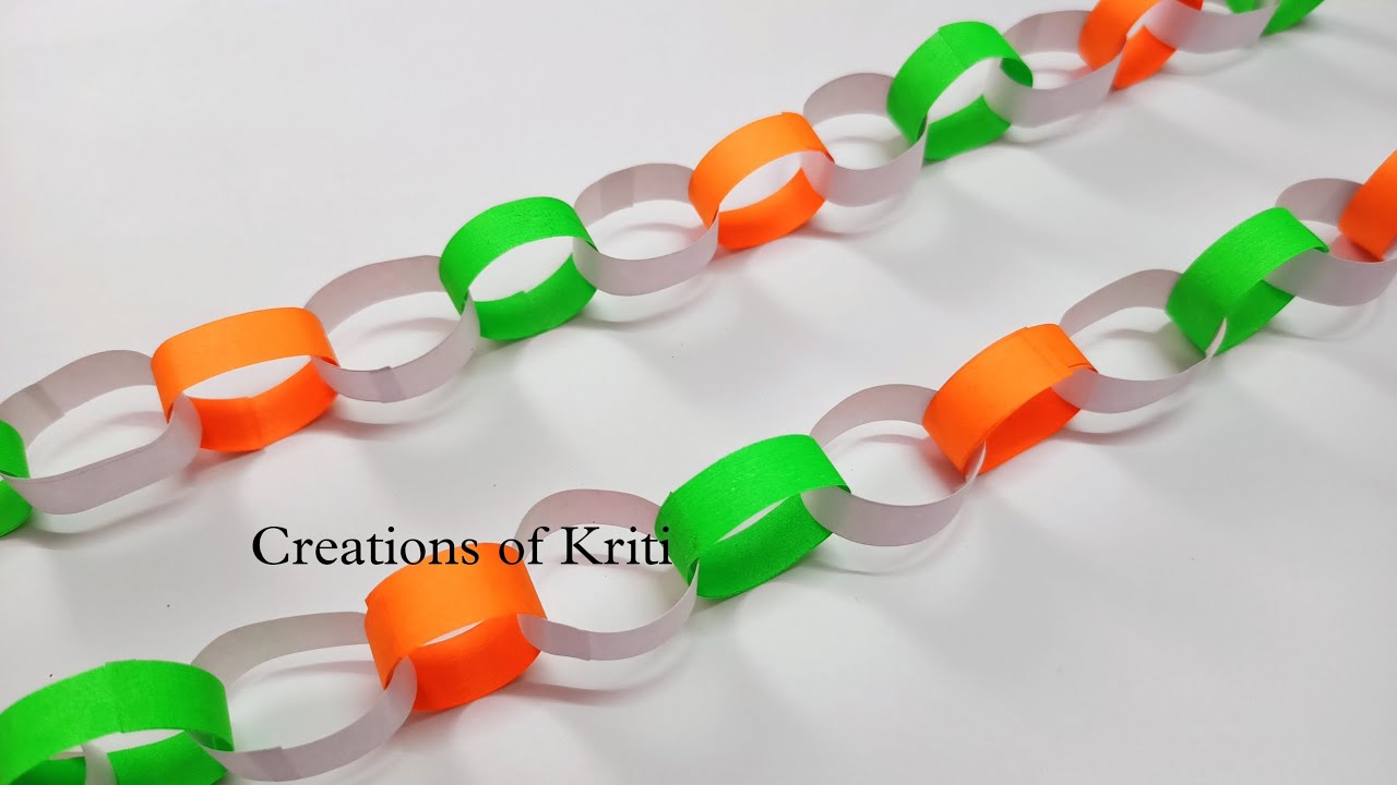 How to make tricolour chain craft for school | craft making | Republic ...