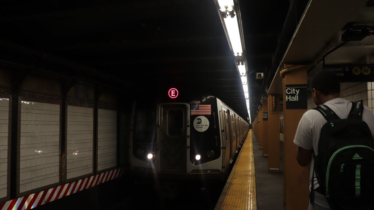 R160 "Cuomoized" (E) Train leaving City Hall - YouTube