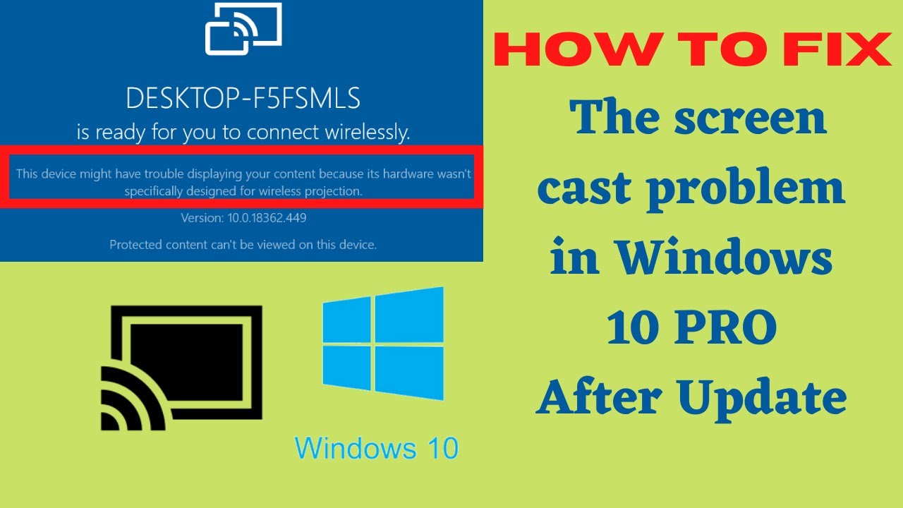 How to fix screen cast problem in Windows 10 | स्क्रीन कास्ट कि ...