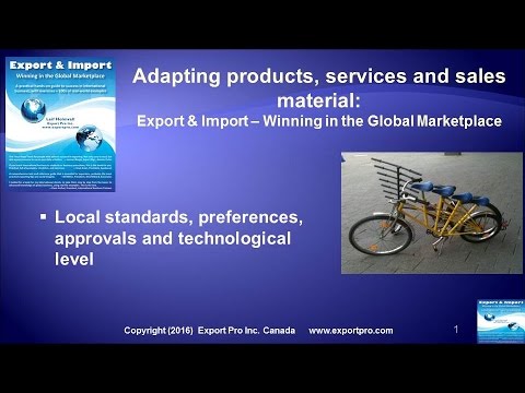 Adapting products, services and sales material: Export & Import ...
