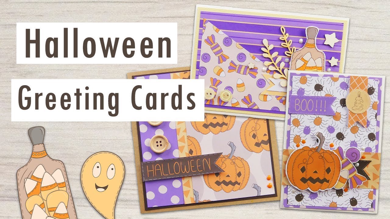 Halloween Greeting Cards Tutorial: Card Making Session and Playing with ...