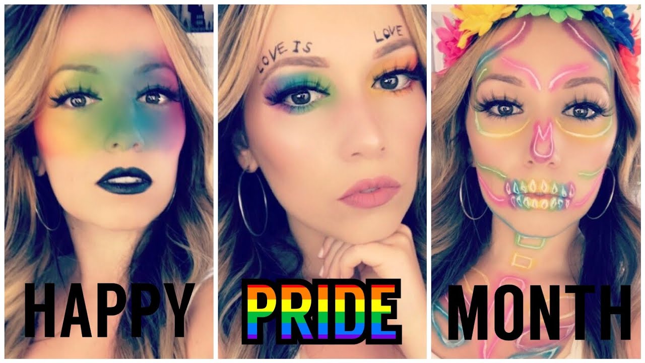3 PRIDE MAKEUP LOOKS! RAINBOW FESTIVAL TUTORIAL! - YouTube