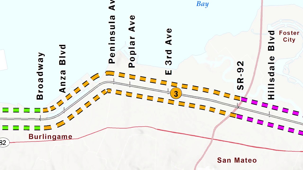 San Mateo 101 Express Lanes Project Construction Phasing - YouTube