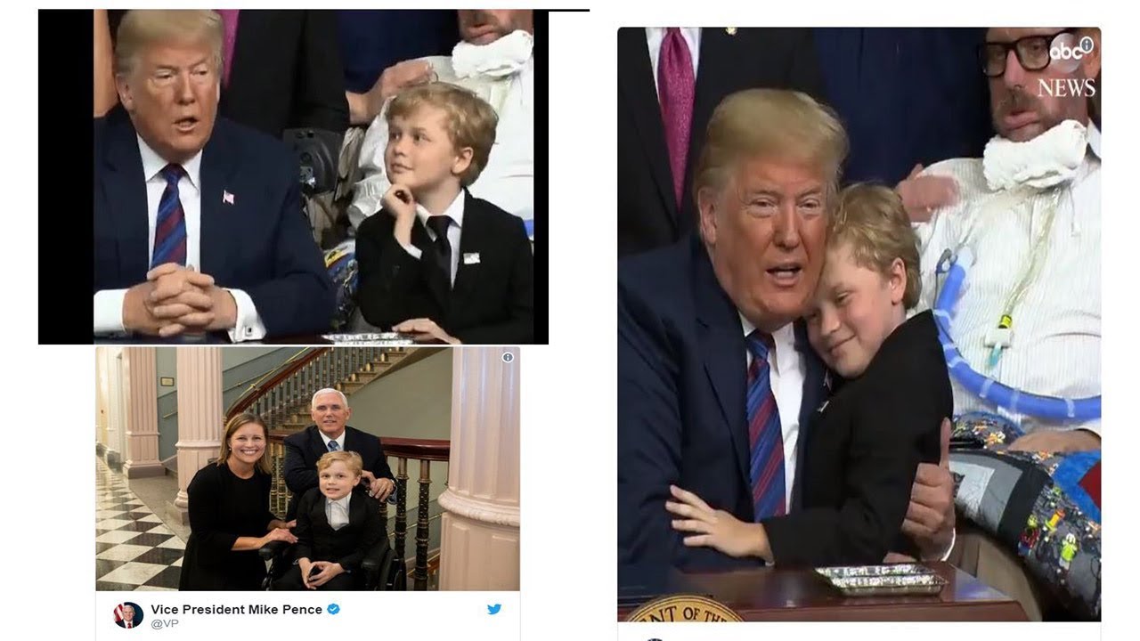 A LITTLE boy who really wanted a hug from US President Donald Trump ...