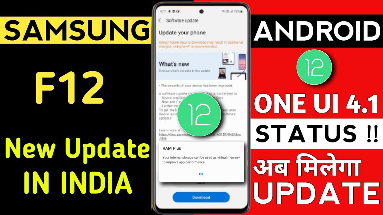 Samsung F12 New Software : OneUI 4.1/Android 12 Update🔥|July Update F12 ...