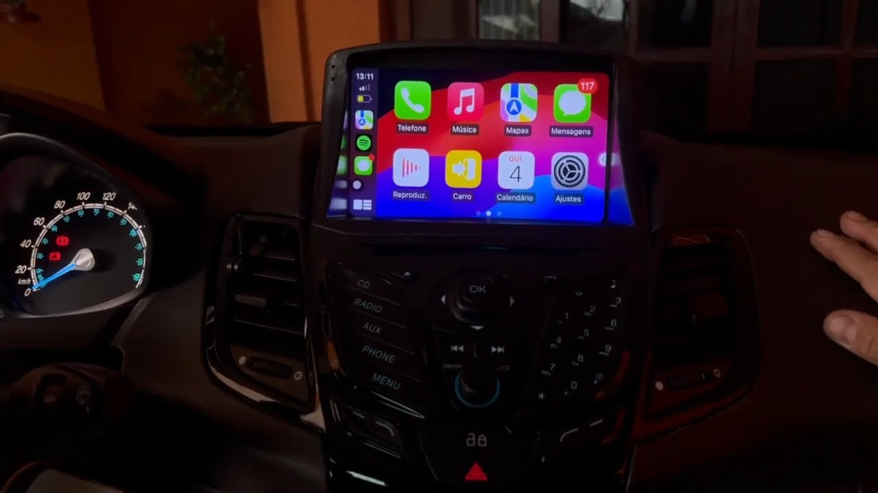 Ford New Fiesta Central Multimídia Nimus N500 9' com Android, Carplay ...