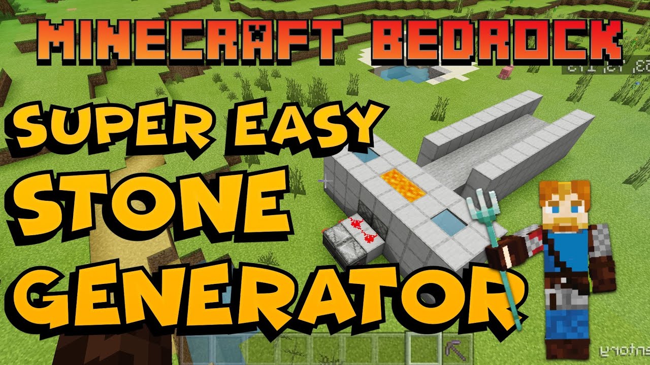 Stone Generator / Cobblestone Generator Minecraft Bedrock - YouTube